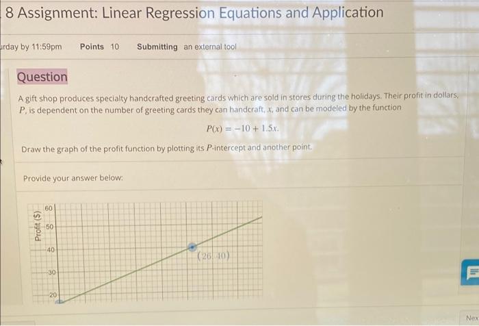 Solved 8 Assignment: Linear Regression Equations and | Chegg.com