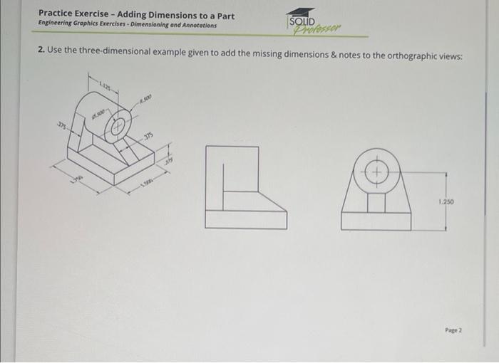 Solved Practice Exercise - Adding Dimensions to a Part | Chegg.com