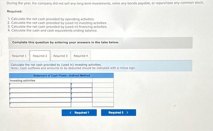 Solved Exercise 15-5 (Static) Statement of Cash Flows | Chegg.com