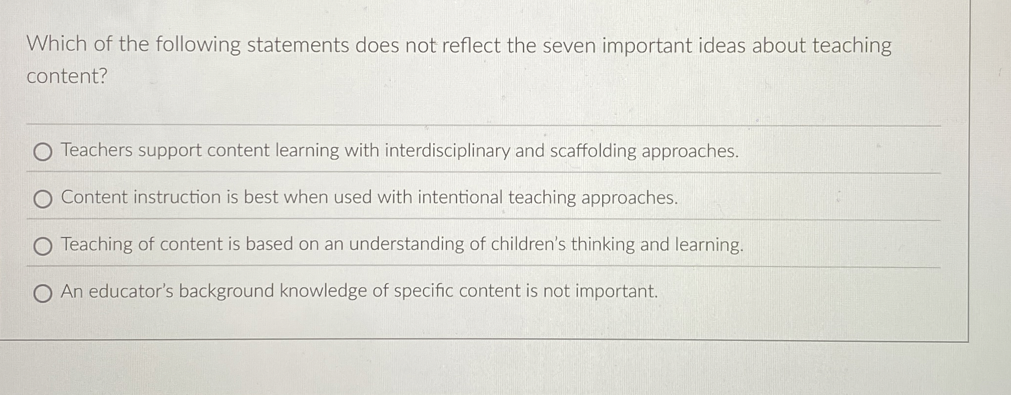 Solved Which of the following statements does not reflect | Chegg.com