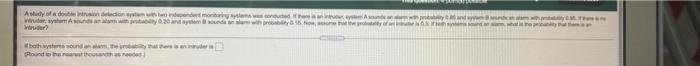 Solved QL A study of a double intrusion detection system | Chegg.com