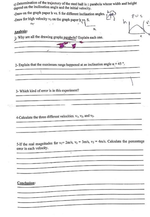 Solved EXPERIMENT -4- Motion In Two Dimensions Projectiles | Chegg.com