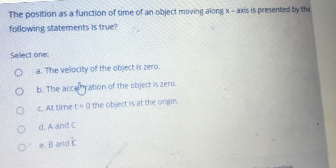 Solved The Position As A Function Of Time Of An Object