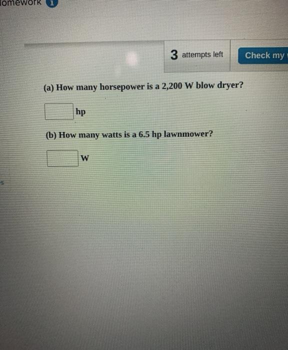 Solved Saved 3 attempts left Check my work Jse g = 9.8 m/s | Chegg.com