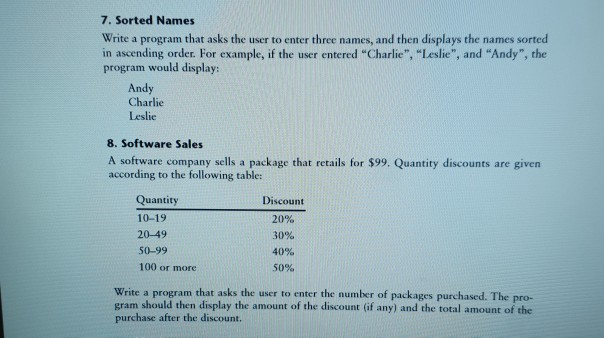Solved 7 Sorted Names Write A Program That Asks The User To 6288