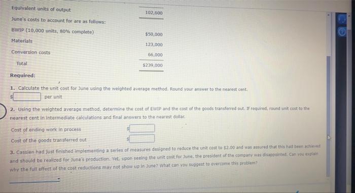 Solved Weighted Average Method, Unit Cost, Valuing | Chegg.com