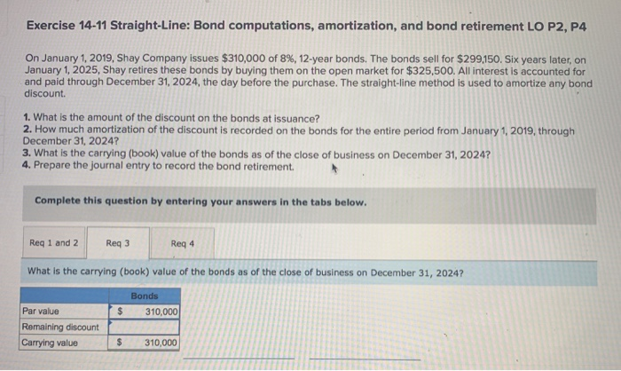 Solved Exercise 14-11 Straight-Line: Bond computations, | Chegg.com