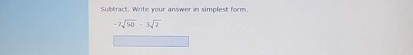 Solved Subtract. Write your answer in simplest | Chegg.com