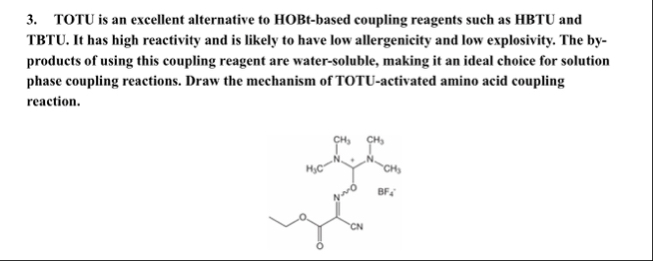Solved TOTU is an excellent alternative to HOBt-based | Chegg.com