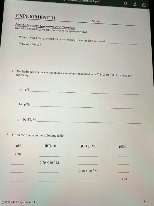 Solved Pre-Laboratory Ouestions and Exercises Due before lab | Chegg.com