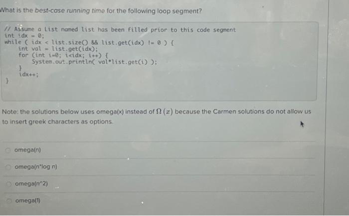 Solved What is the best-cose running time for the following | Chegg.com