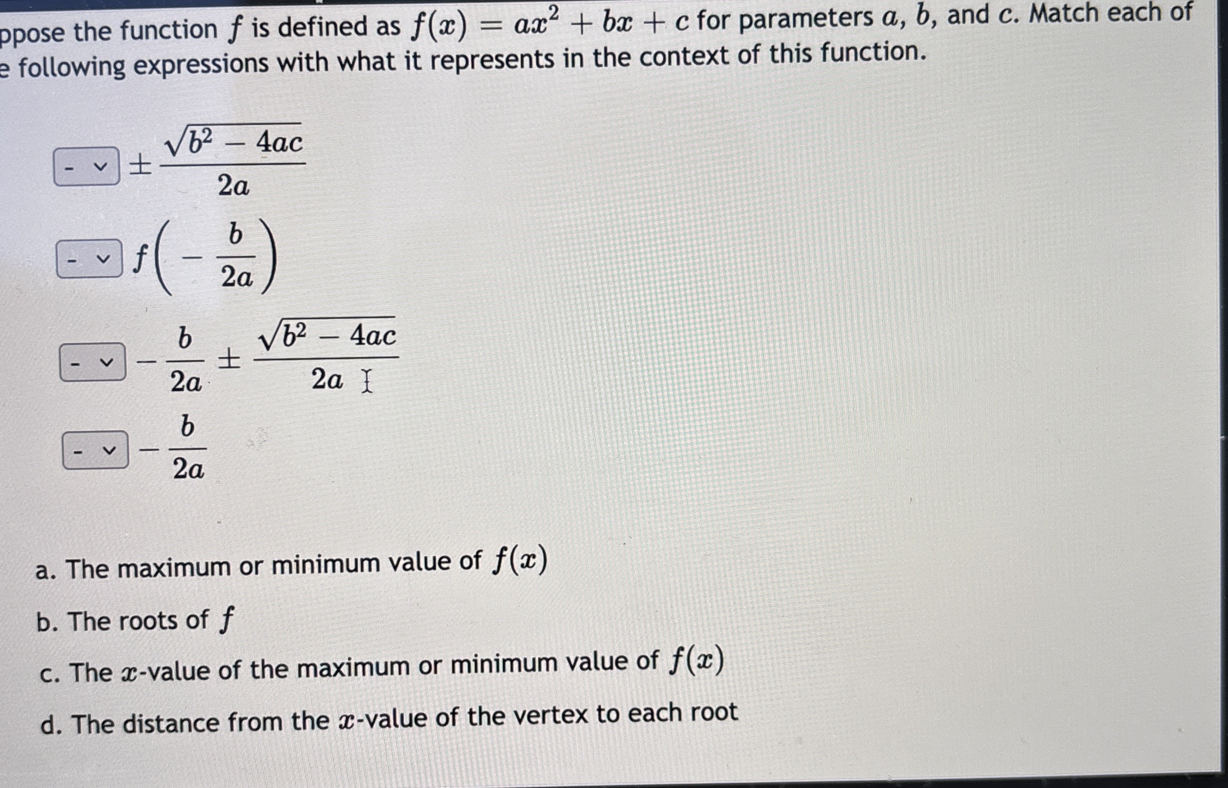 Solved ppose the function f ﻿is defined as f(x)=ax2+bx+c | Chegg.com