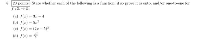 Solved 8. 20 points State whether each of the following is a | Chegg.com