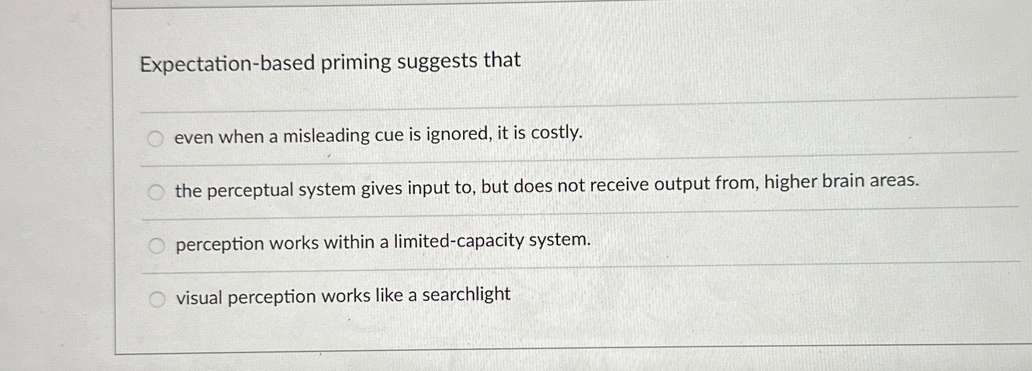 Solved Expectation-based priming suggests thateven when a | Chegg.com