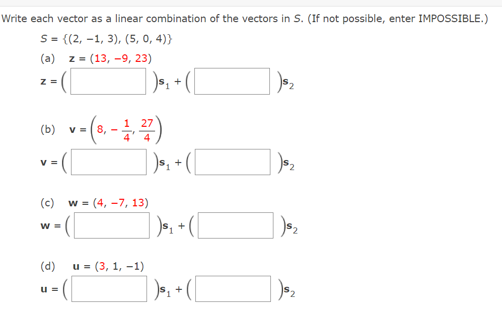 Solved Write each vector as a linear combination of the | Chegg.com