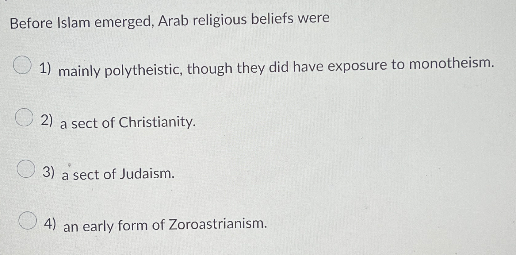 Solved Before Islam emerged, Arab religious beliefs | Chegg.com
