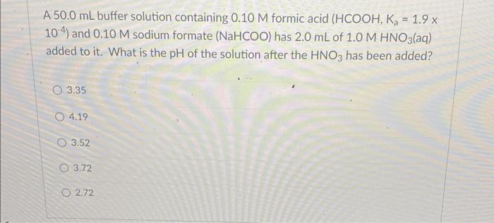 Solved A certain buffer consists of a mixture of HF(aq) and | Chegg.com