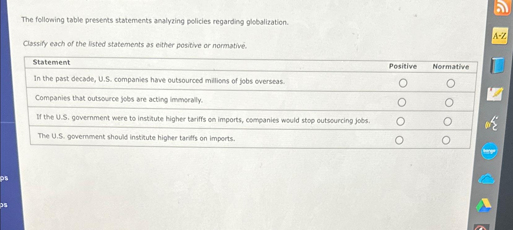 Solved The following table presents statements analyzing | Chegg.com