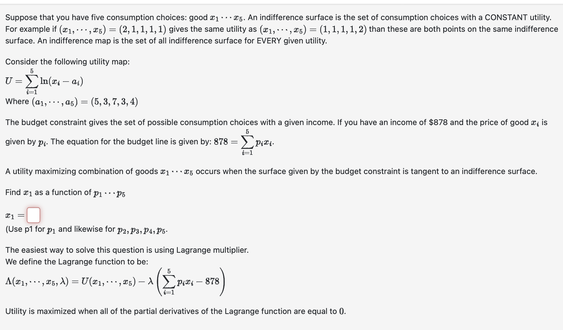 Solved Suppose that you have five consumption choices: good | Chegg.com