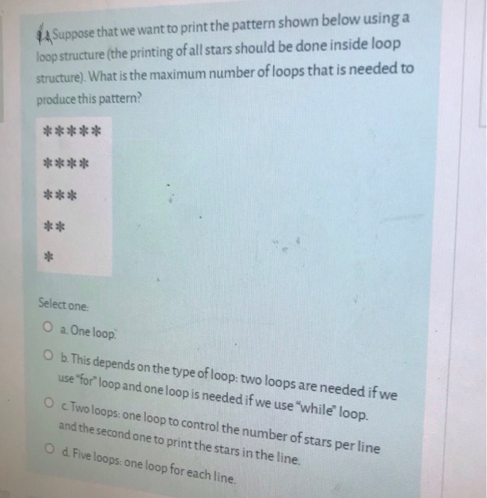 Solved Suppose that we want to print the pattern shown below | Chegg.com