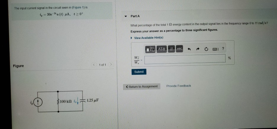 Solved The input current signal in the circuit seen in | Chegg.com