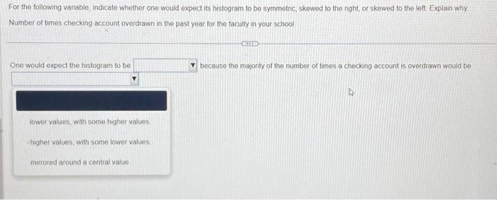 For the following variable, indicate whether one | Chegg.com