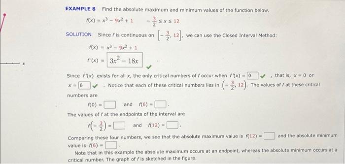 Solved EXAMPLE 8 Find the absolute maximum and minimum | Chegg.com
