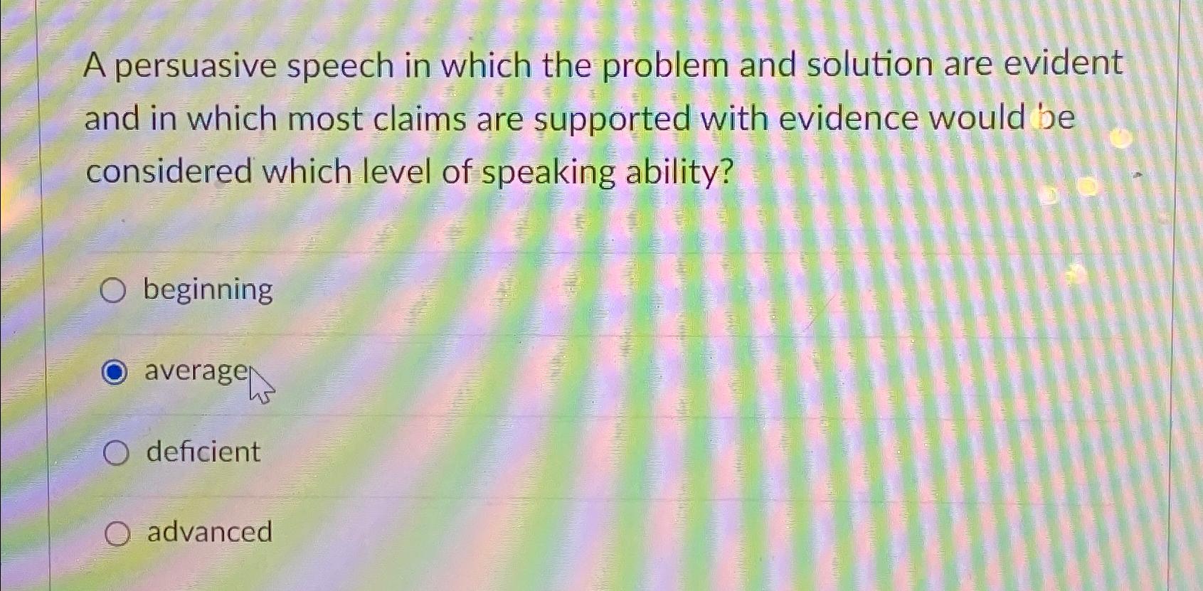 Solved A persuasive speech in which the problem and solution | Chegg.com