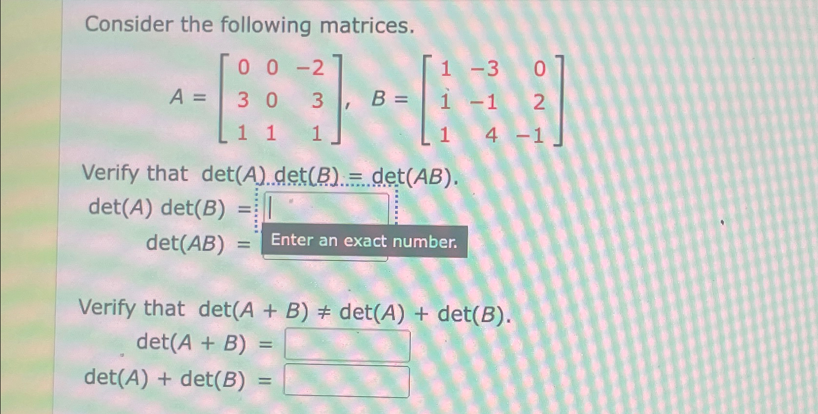 Solved Consider the following | Chegg.com