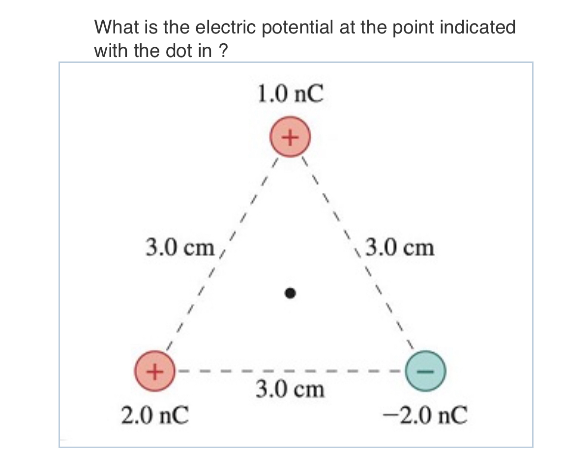 Solved What is the electric potential at the point indicated | Chegg.com