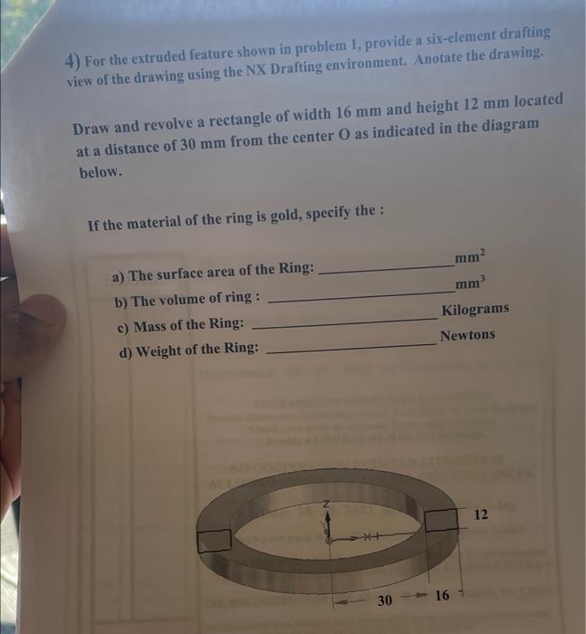 Solved 4) For the extruded feature shown in problem 1, | Chegg.com