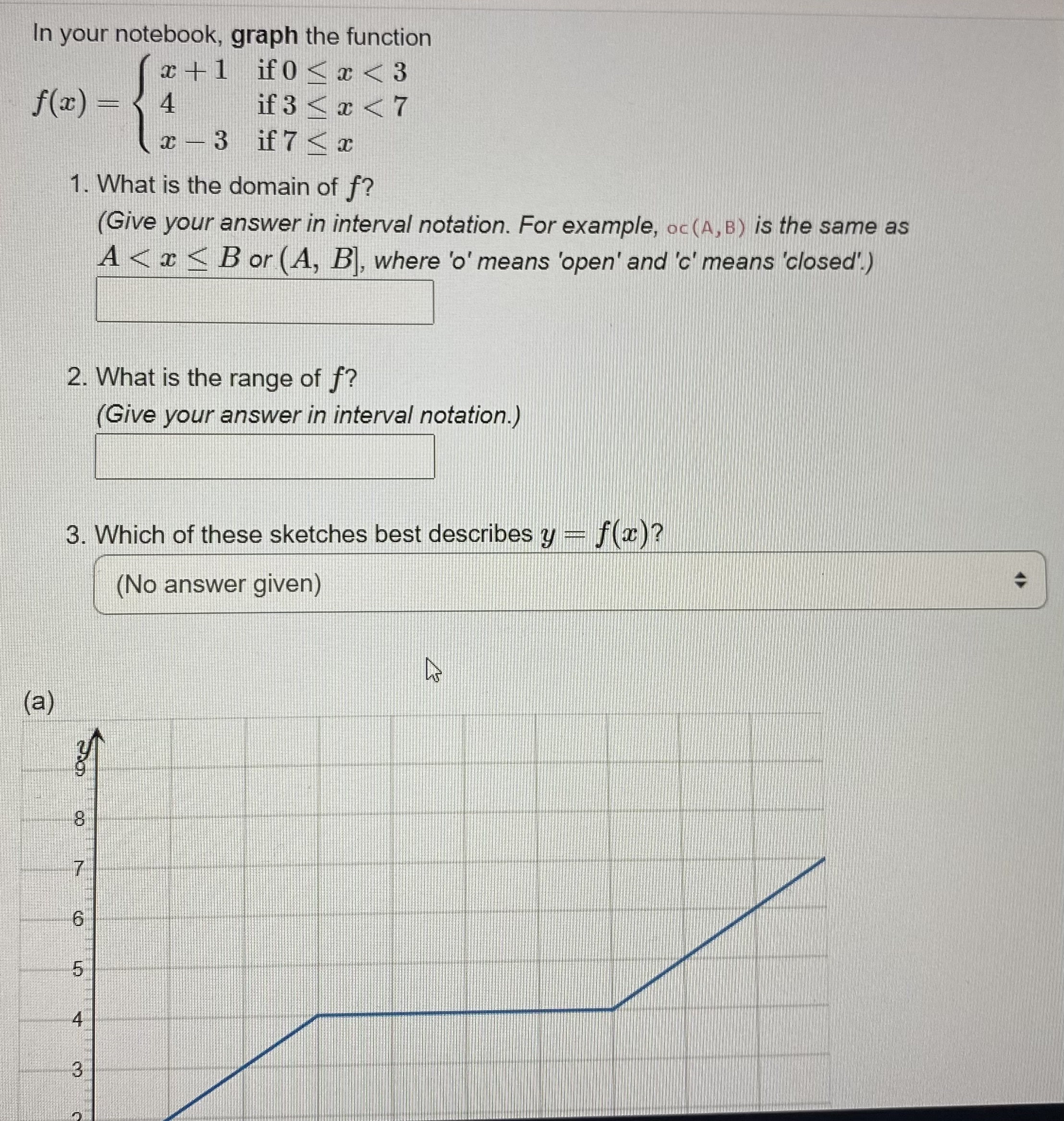 Solved In your notebook, graph the | Chegg.com