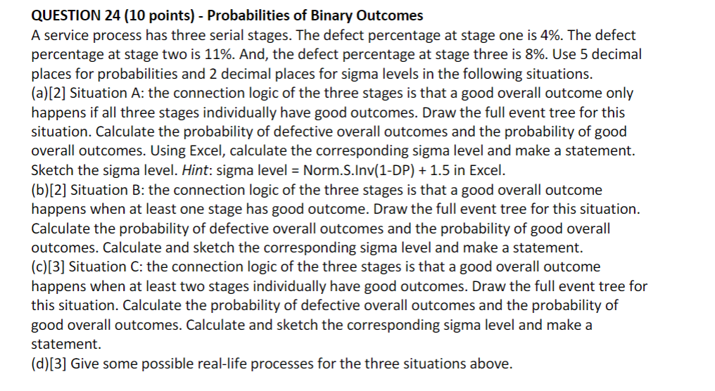 Solved QUESTION 24 (10 ﻿points) - ﻿Probabilities of Binary | Chegg.com