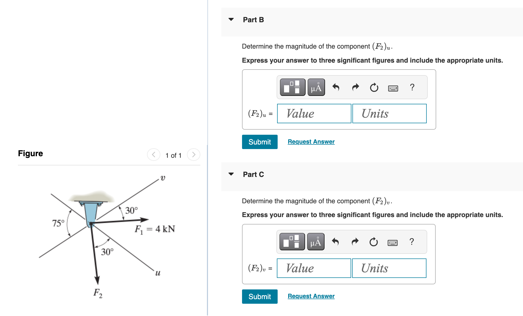 Solved Part BDetermine the magnitude of the component | Chegg.com