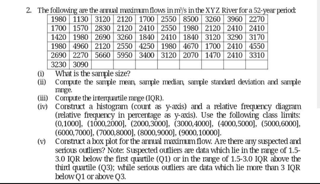 Solved (i) What is the sample size? (ii) Compute the sample | Chegg.com