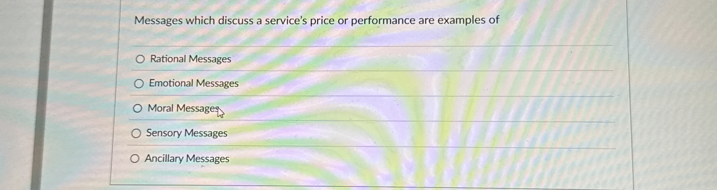 Solved Messages which discuss a service's price or | Chegg.com