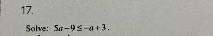 Solved 17. Solve: Sa-9-a +3. | Chegg.com