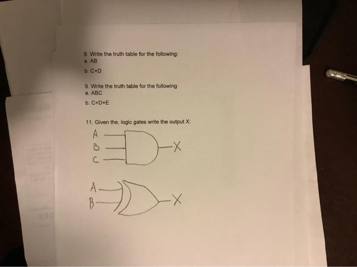 Solved 8. Write the truth table for the following: a. AB b. | Chegg.com Solved 8. Write the truth table for the following: a. AB b. | Chegg.com