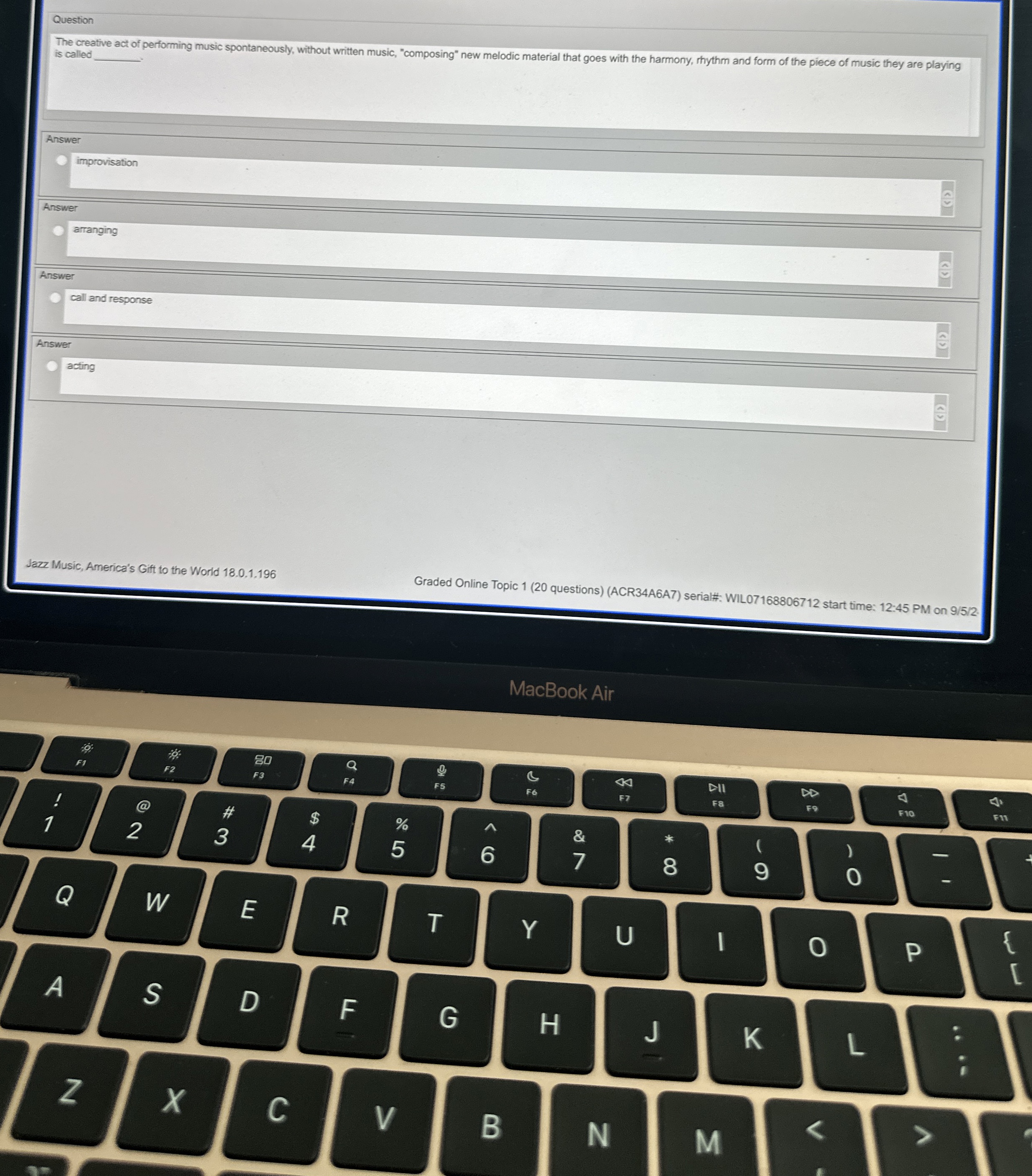 Solved QuestionThe creative act of performing music | Chegg.com