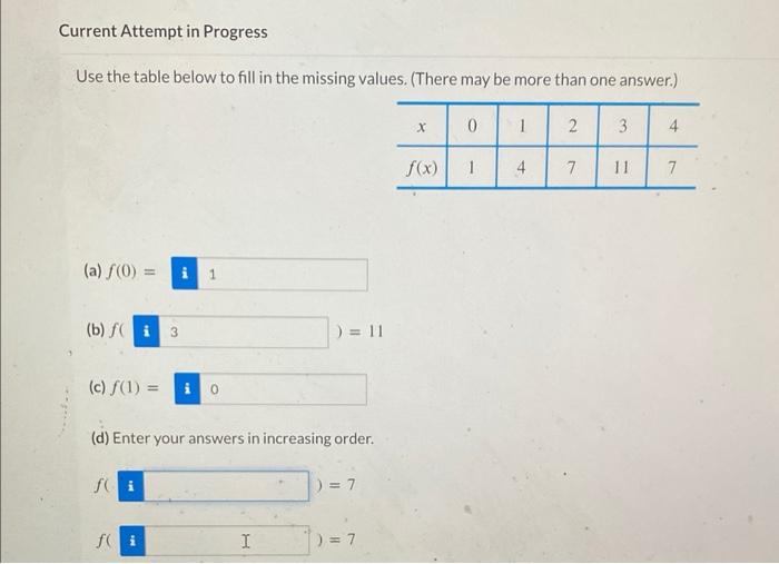 Solved Use the table below to fill in the missing values. | Chegg.com
