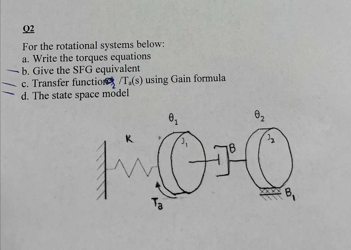 Solved Q2For the rotational systems below:a. ﻿Write the | Chegg.com