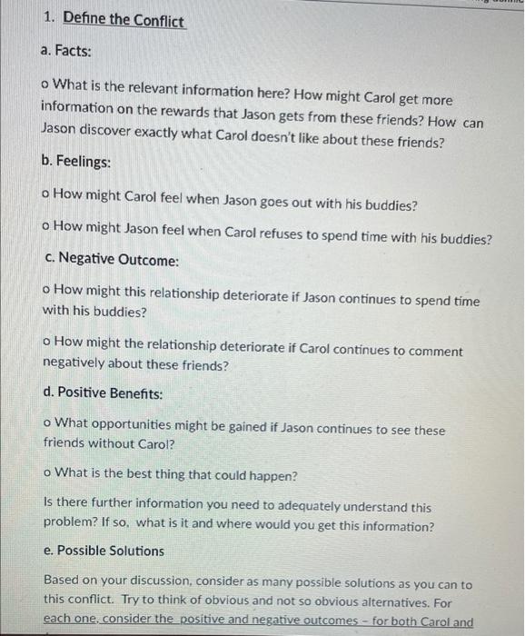 Solved Problem-solving Exercise: Resolving Conflicts | Chegg.com