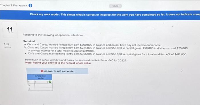 Solved Chapter 7 Homework i 11 1.53 points Check my work | Chegg.com