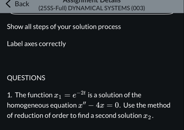 Solved Back(25SS-Full) ﻿DYNAMICAL SYSTEMS (003)Show all | Chegg.com