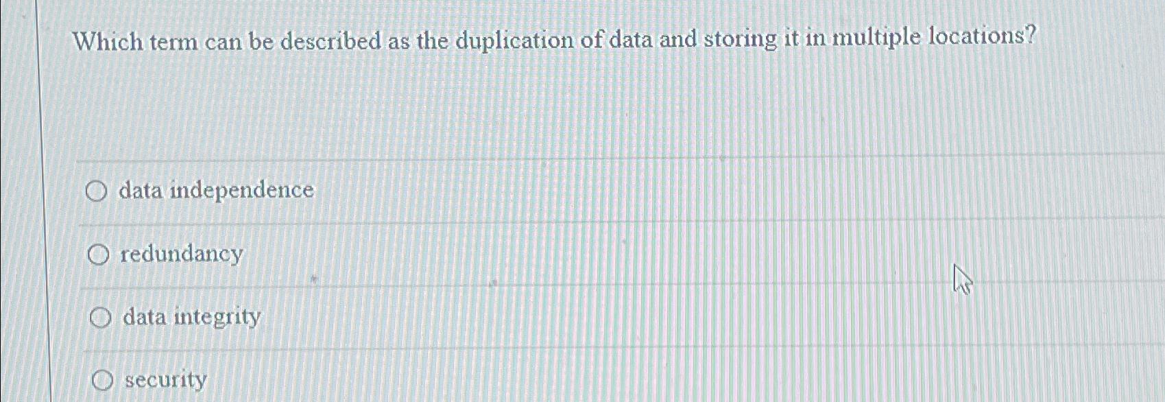 Solved Which term can be described as the duplication of | Chegg.com