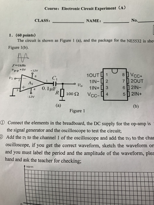 Solved Course: Electronic Circuit Experiment (A) CLASS: | Chegg.com