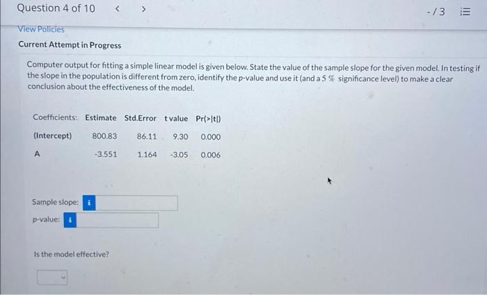 Solved Computer output for fitting a simple linear model is | Chegg.com