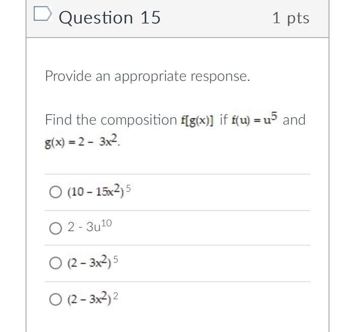 Solved Provide an appropriate response. Find the composition | Chegg.com