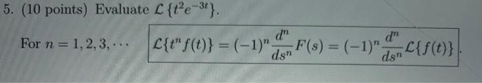 Solved points) Evaluate L{t2e−3t} | Chegg.com