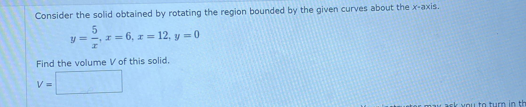 Solved Consider the solid obtained by rotating the region | Chegg.com